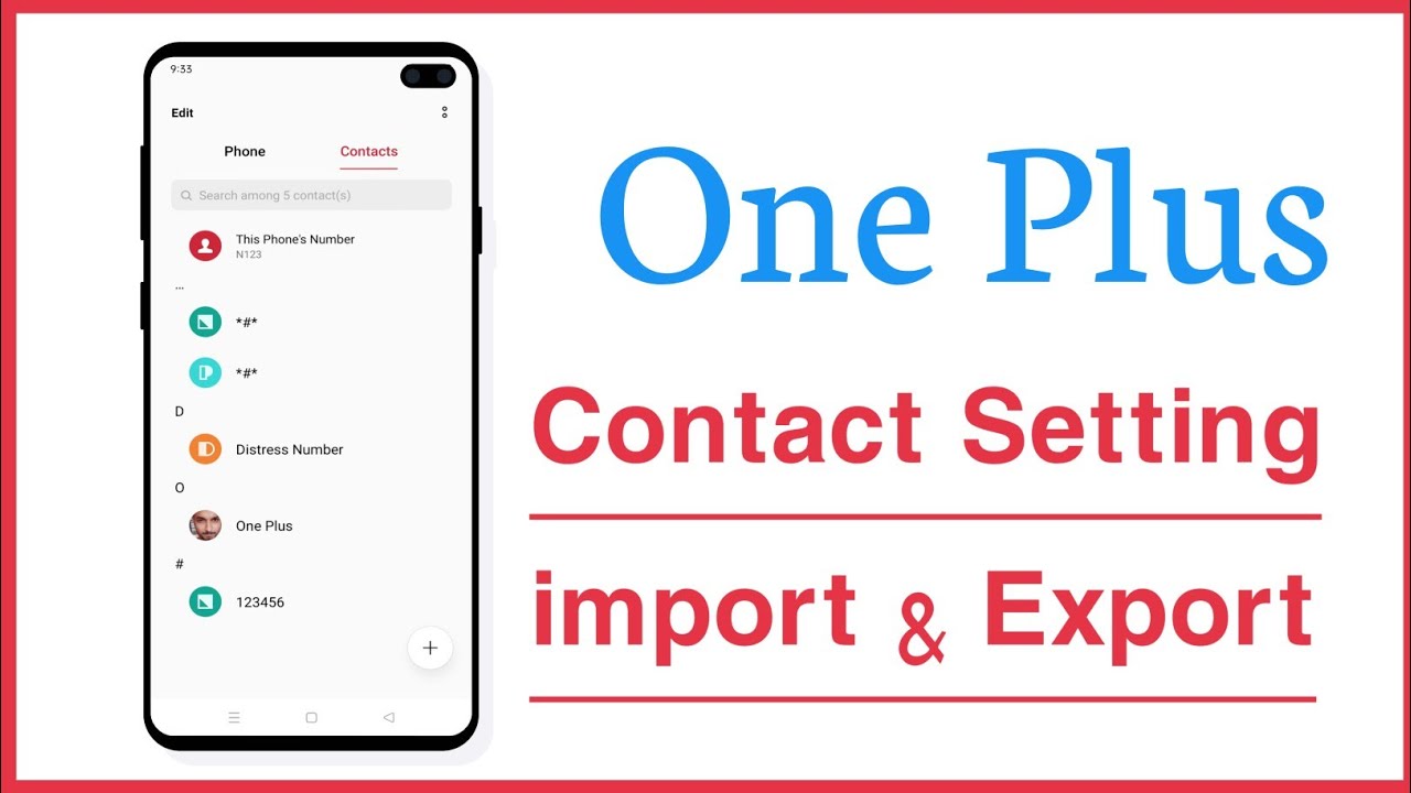 One Plus Connect Setting Contact Import And Export - YouTube