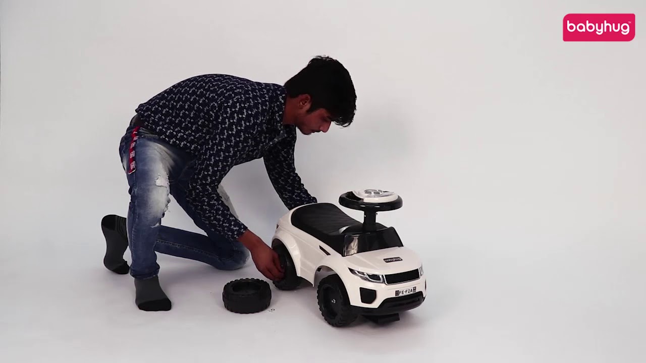Babyhug Sporty Plus 3 in1 Manual Ride On Car With Parent Push Bar - YouTube