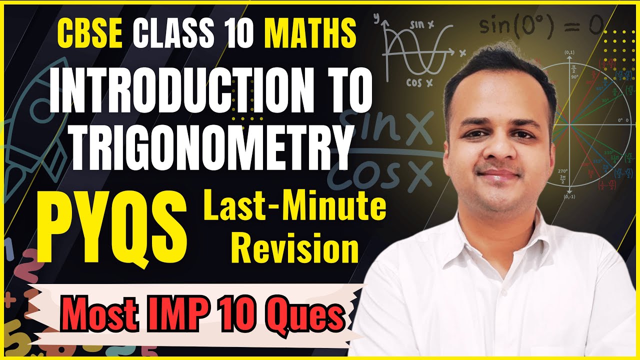 Class 10 Maths Trigonometry | Chapter 8 | 10 Important Ques | CBSE ...