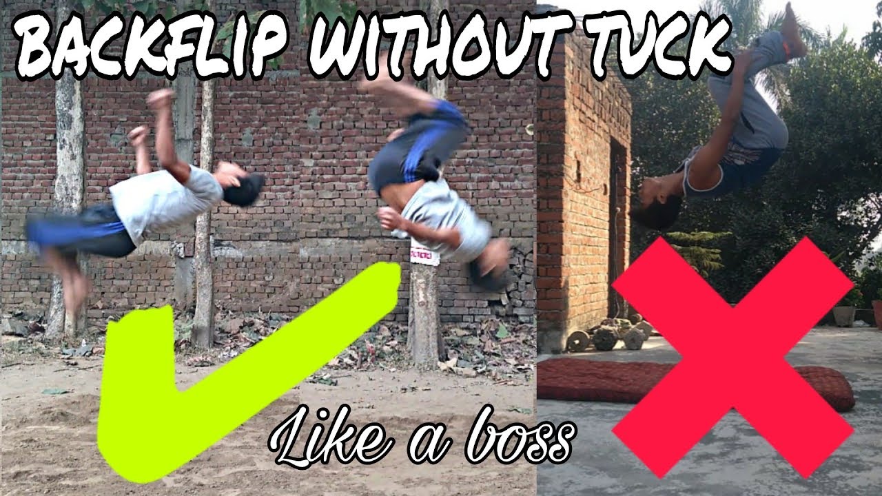 Backflip without tuck.. - YouTube