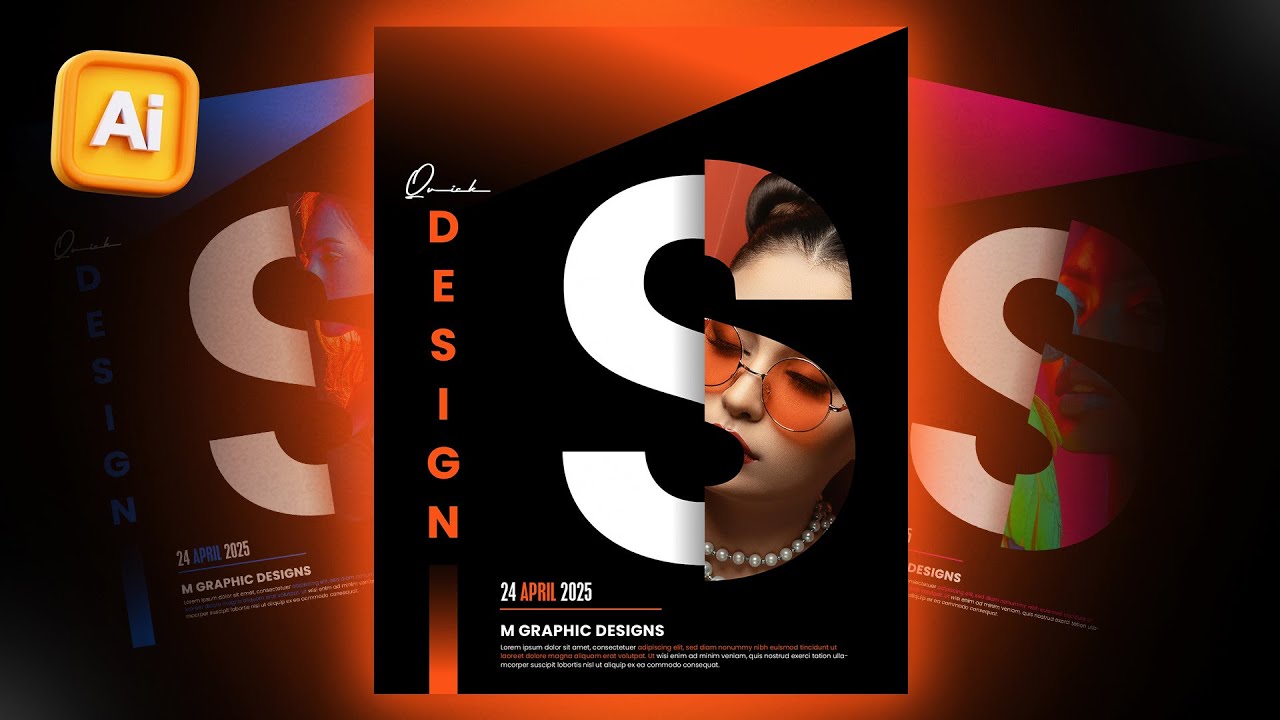 Creative Alphabet Poster Design in Illustrator | Modern Poster design ...