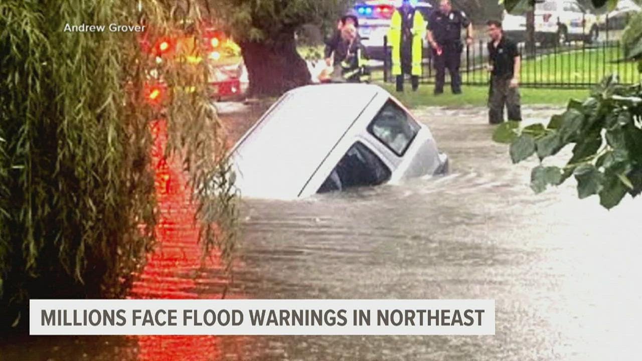 Millions face flash flood warnings as heavy rains batter the East Coast ...