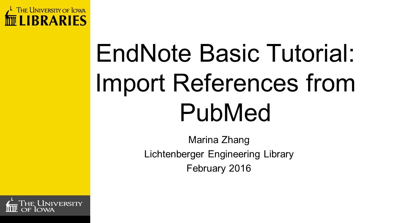 Import References from PubMed to EndNote Basic - YouTube