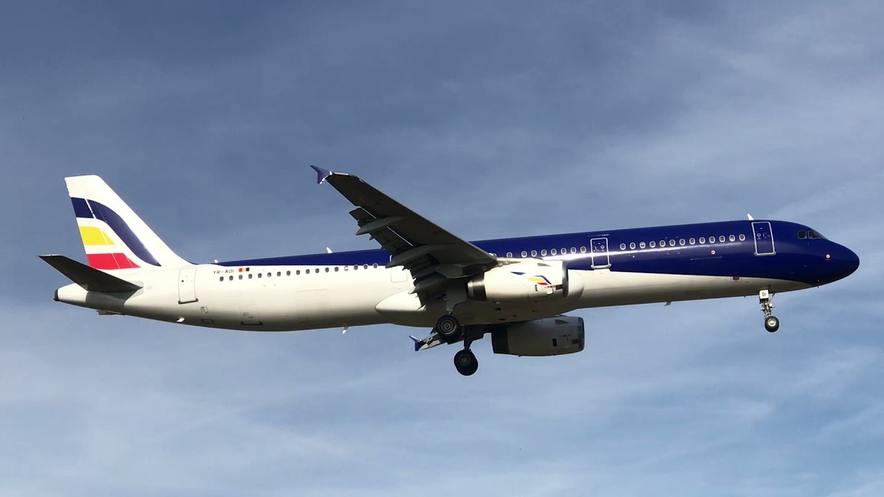 Air Moldova Airbus A321 YR-ADI landing Bologna airport BLQ #aviation # ...