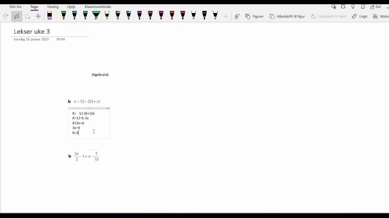 Algebraisk løsning likning 2P - YouTube