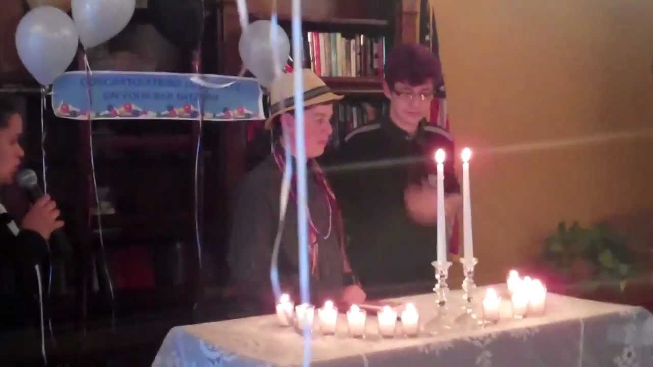 Bar Mitzvah (8) Jakob and Elijah Katz blow out the candles from ...