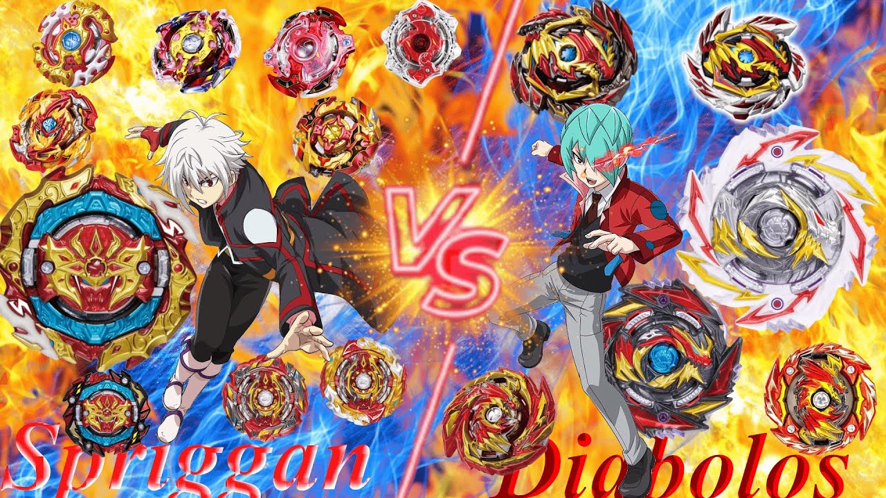 Beyblade Burst Shu Kurenai(Spriggan) vs Delta Zakuro(Diabolos) All ...