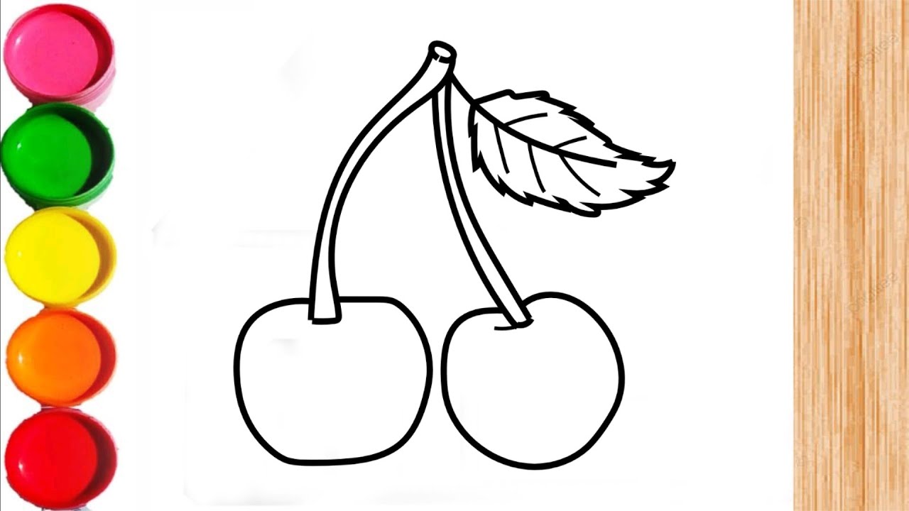 How to Draw a Cherry Easy - YouTube