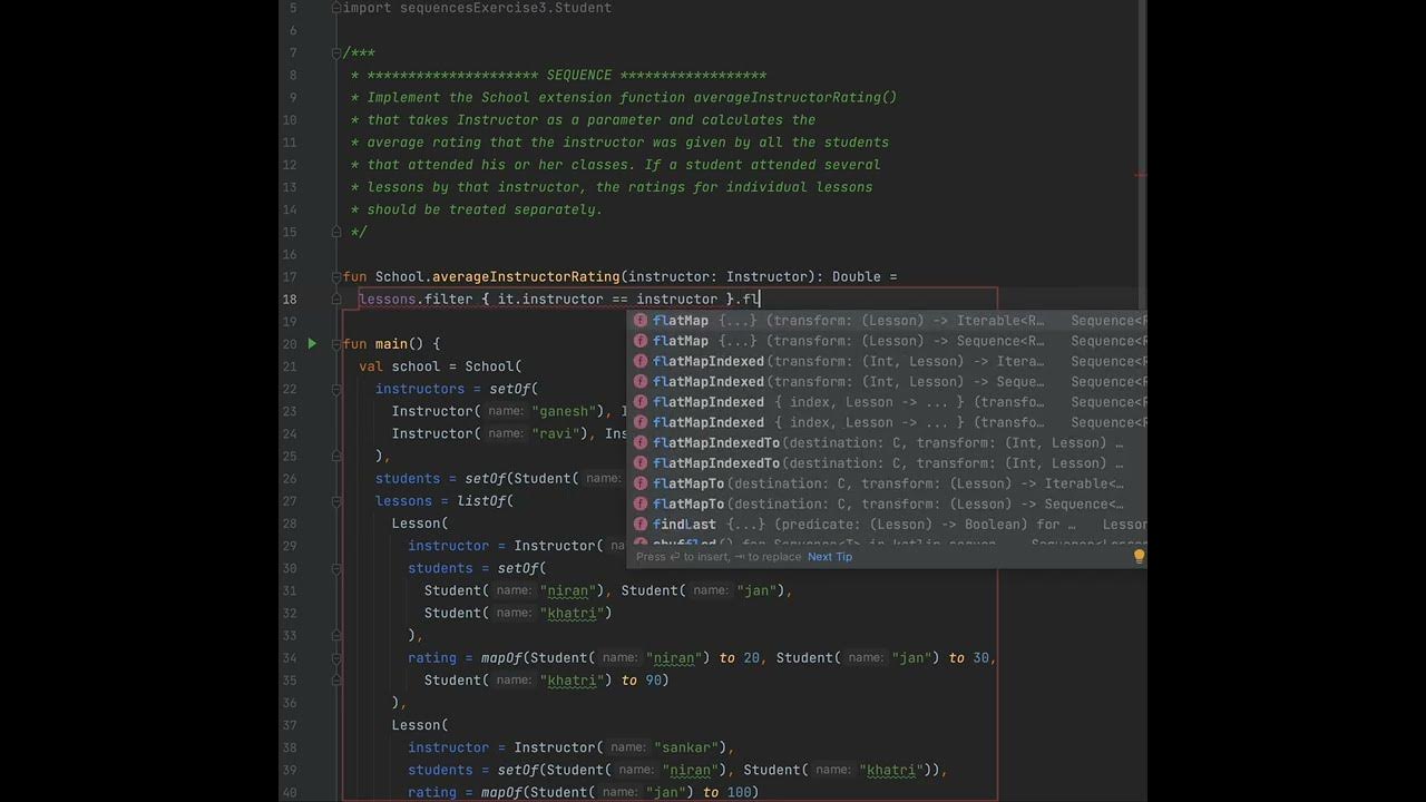 Kotlin - find average rating in School using flatMap super easy programming - YouTube