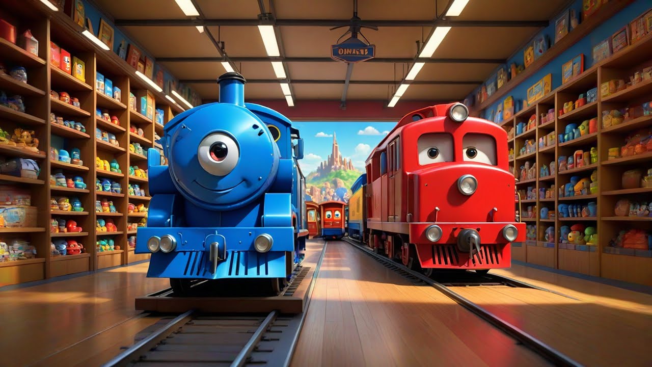 Five Toy Trains Toot in a Row | Train Song for Kids | Preschool Rhymes ...