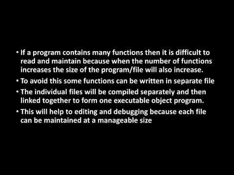 MULTIFILE PROGRAMS : Programming in C - YouTube