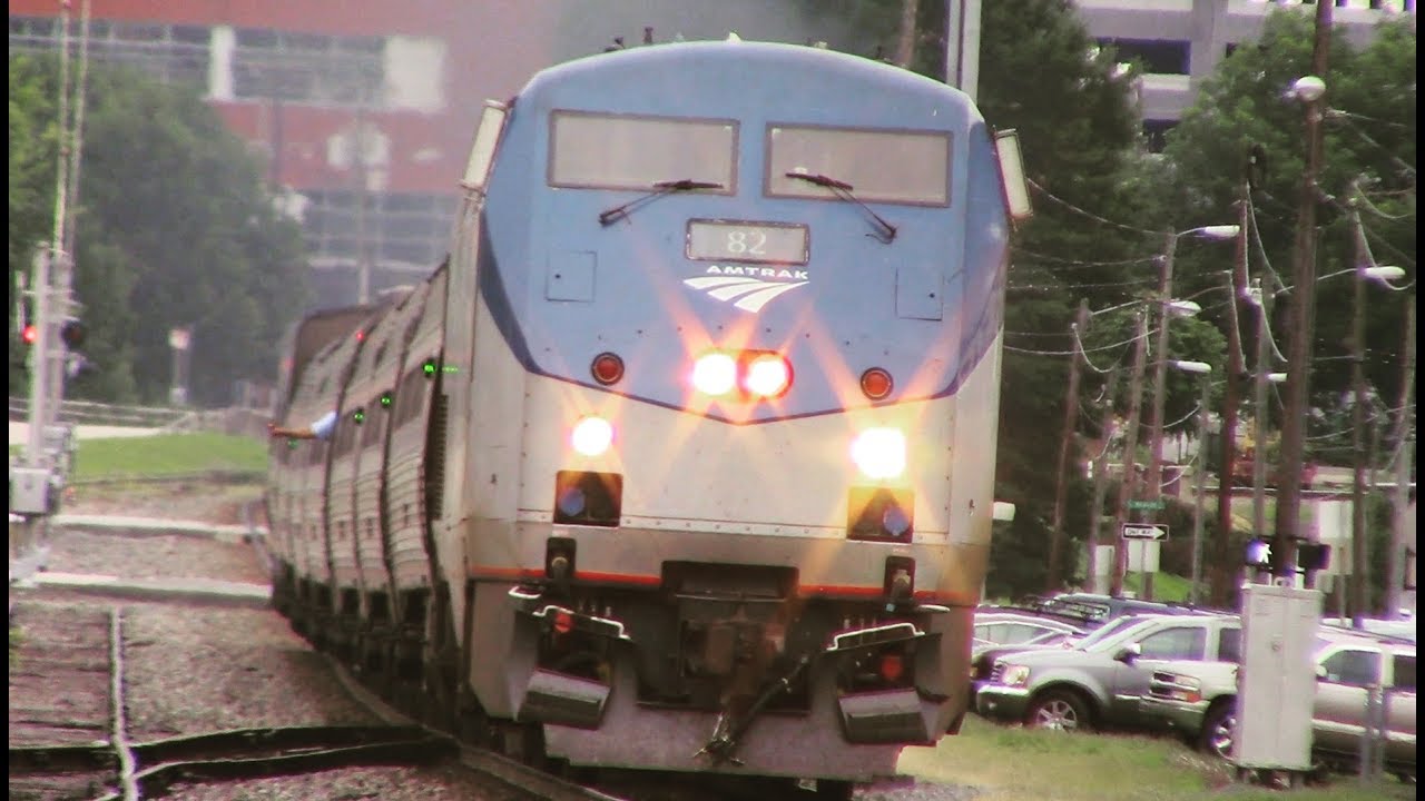 Unusual Station Stop. Amtrak Carolinian Train 79 & Norfolk Southern ...