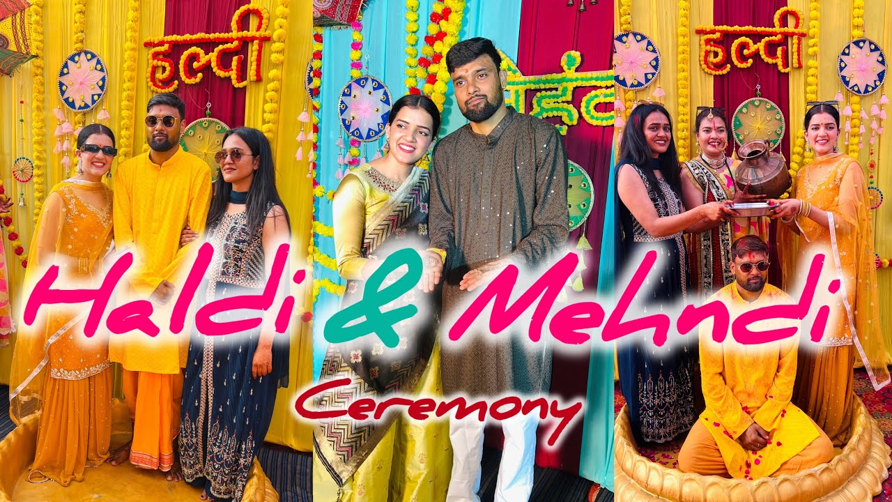 Bts of haldi and mehndi photoshoot🤭💕 | haldi and mehndi ceremony complete vlog #haldi #mehndi # ...