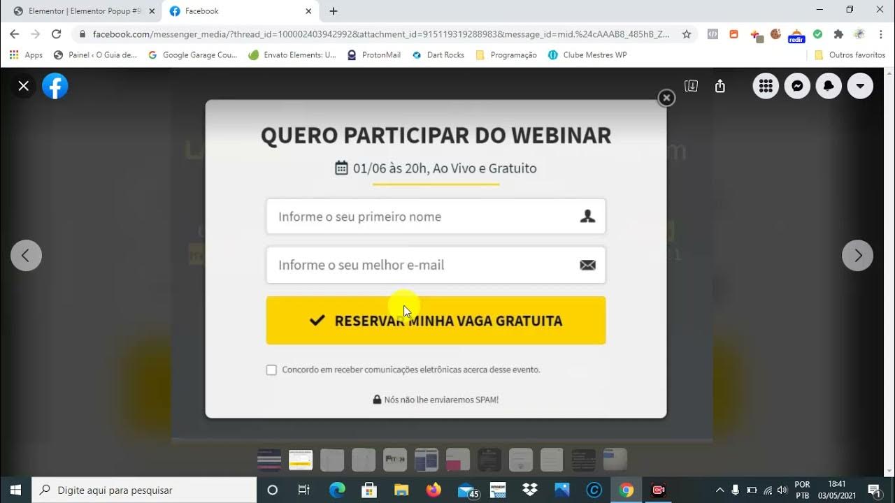 Como criar pop-up que abre ao clicar botão, no elementor - YouTube