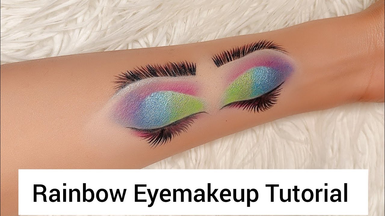 Rainbow Eyemakeup Tutorial Colorful Eyemakeup Easy Step By Step