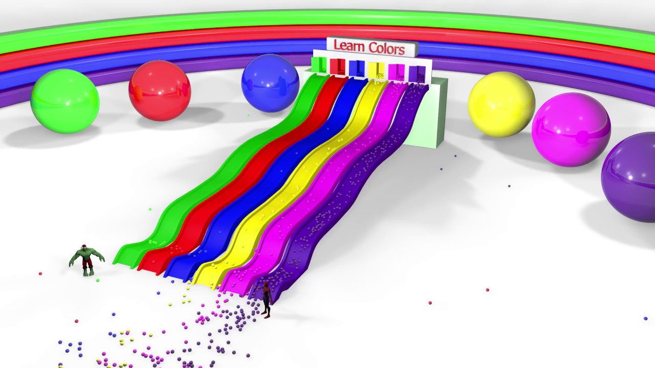 Big Ball Color Falling From The Top Learn Colors With Roll Balls ...
