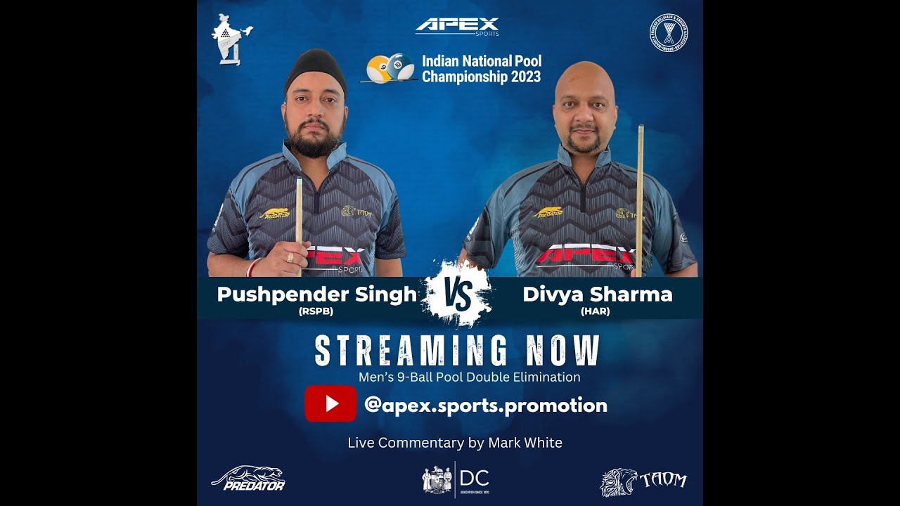 Divya Sharma vs Pushpender Singh 9 Ball Men Indian National Pool ...