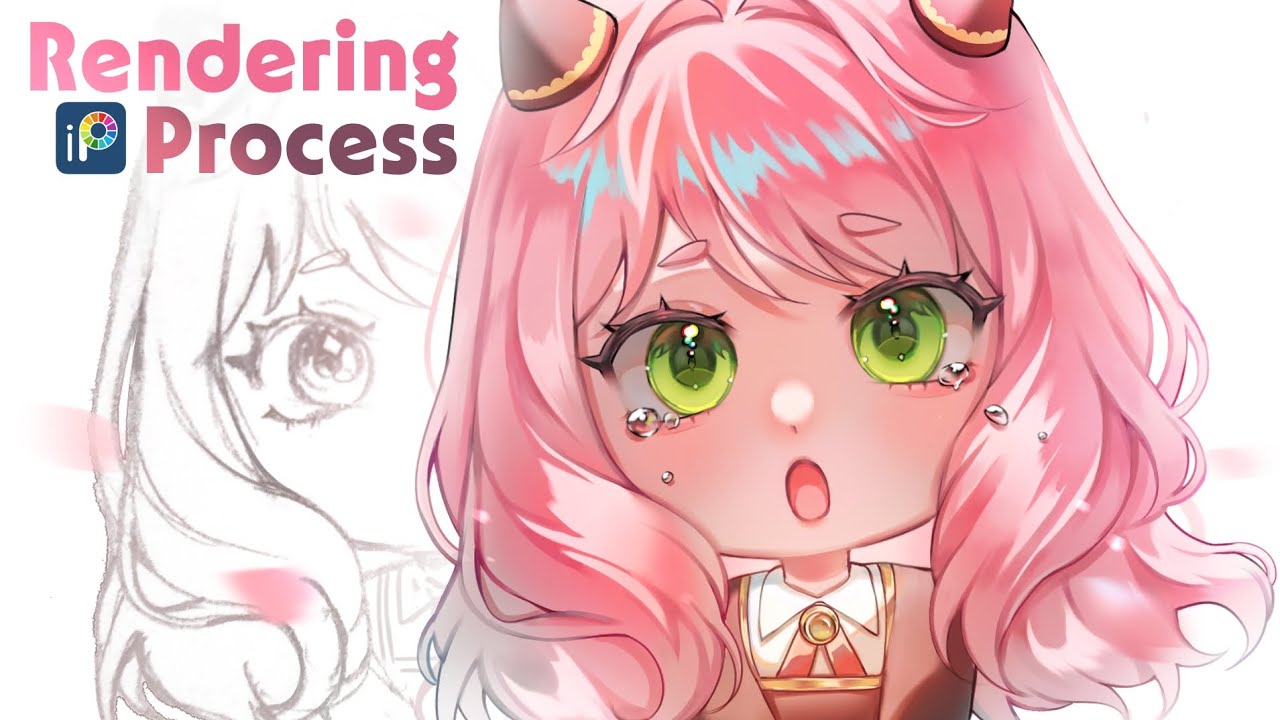 Sketch to Render 🌸 Anya Rendering Process | IbisPaintX - YouTube