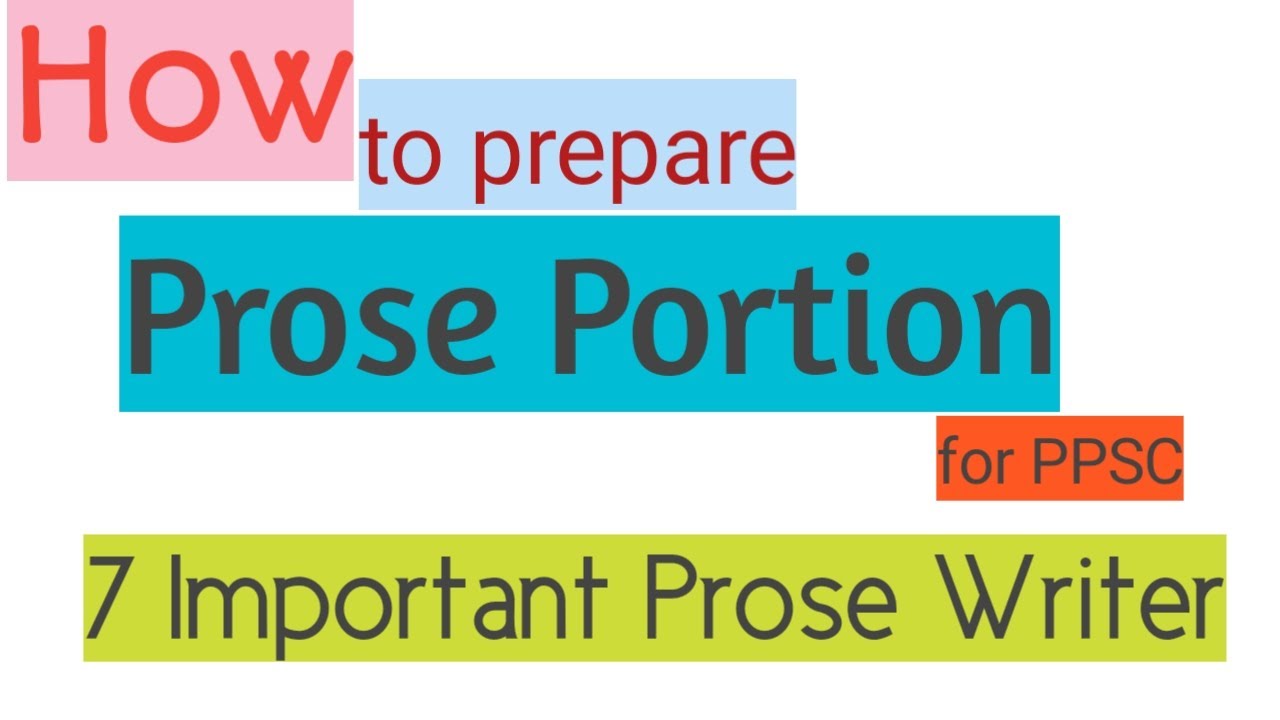 Prose paper/ how to prepare prose portion for ppsc English lecturer ...