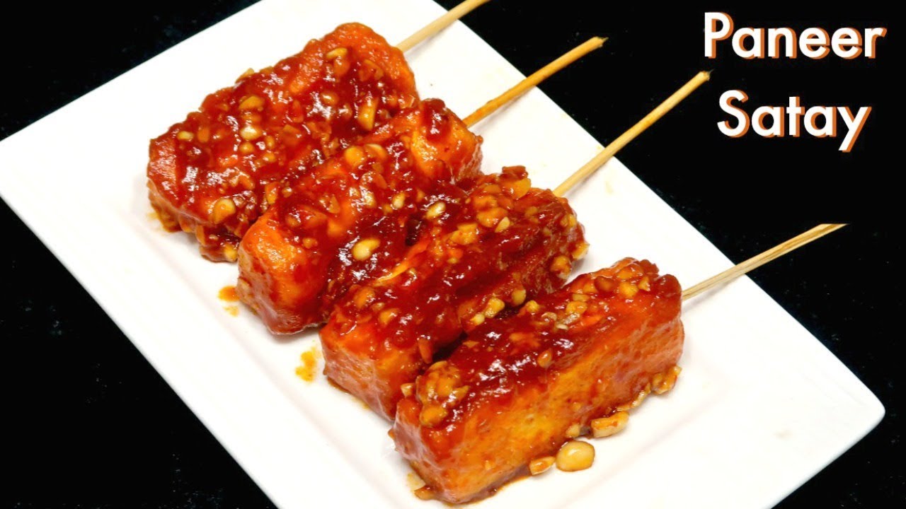 Paneer Satay | Restaurant Style Paneer Satay Recipe | Paneer starter ...