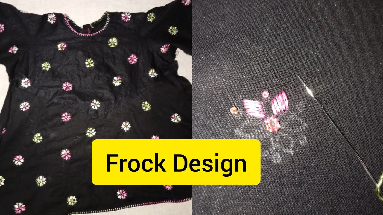 Simple And Easy Embroidery | Frock Design | Easy Embroidery Stitch ...