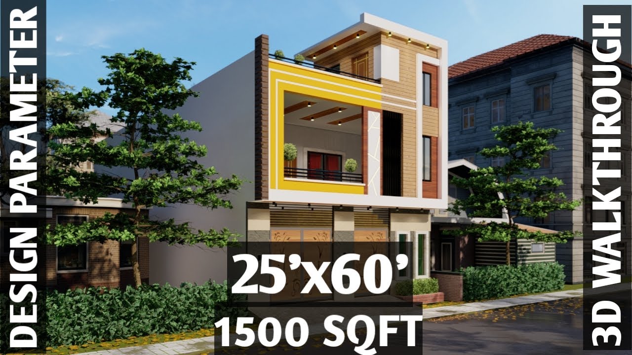 25'X60' House Elevation | Modern Front Elevation | House Home Design ...