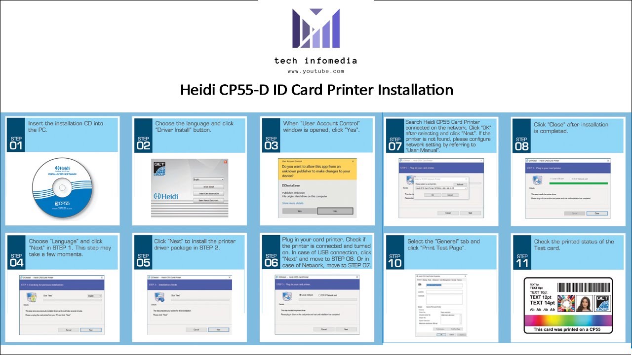 HEIDI CP55-D ID CARD PRINTER INSTALLATION l Heidi l Tech Infomedia l ...