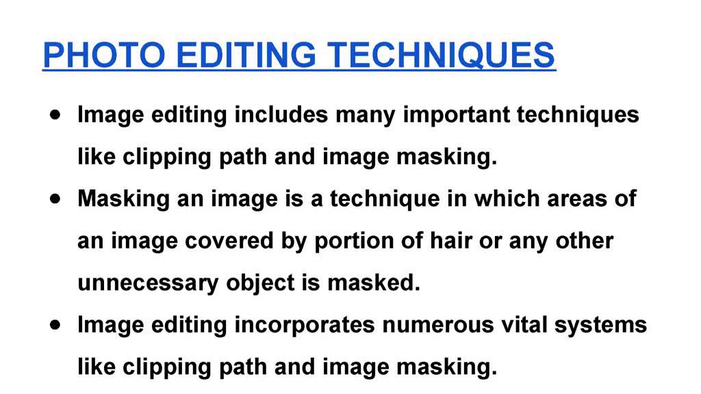 IMAGE EDITING TECHNIQUES - YouTube