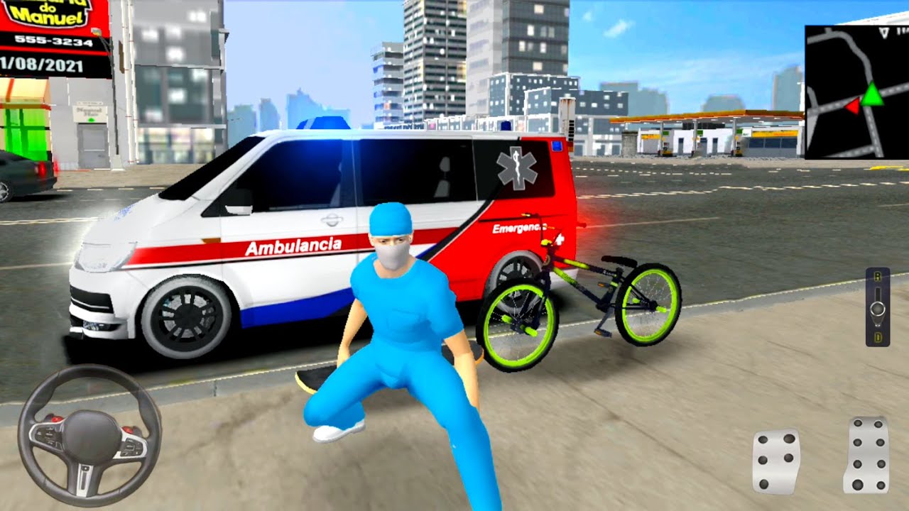 Ambulance Van & Bike Driver Simulator - Ride on Bicycle & Skate #3 ...