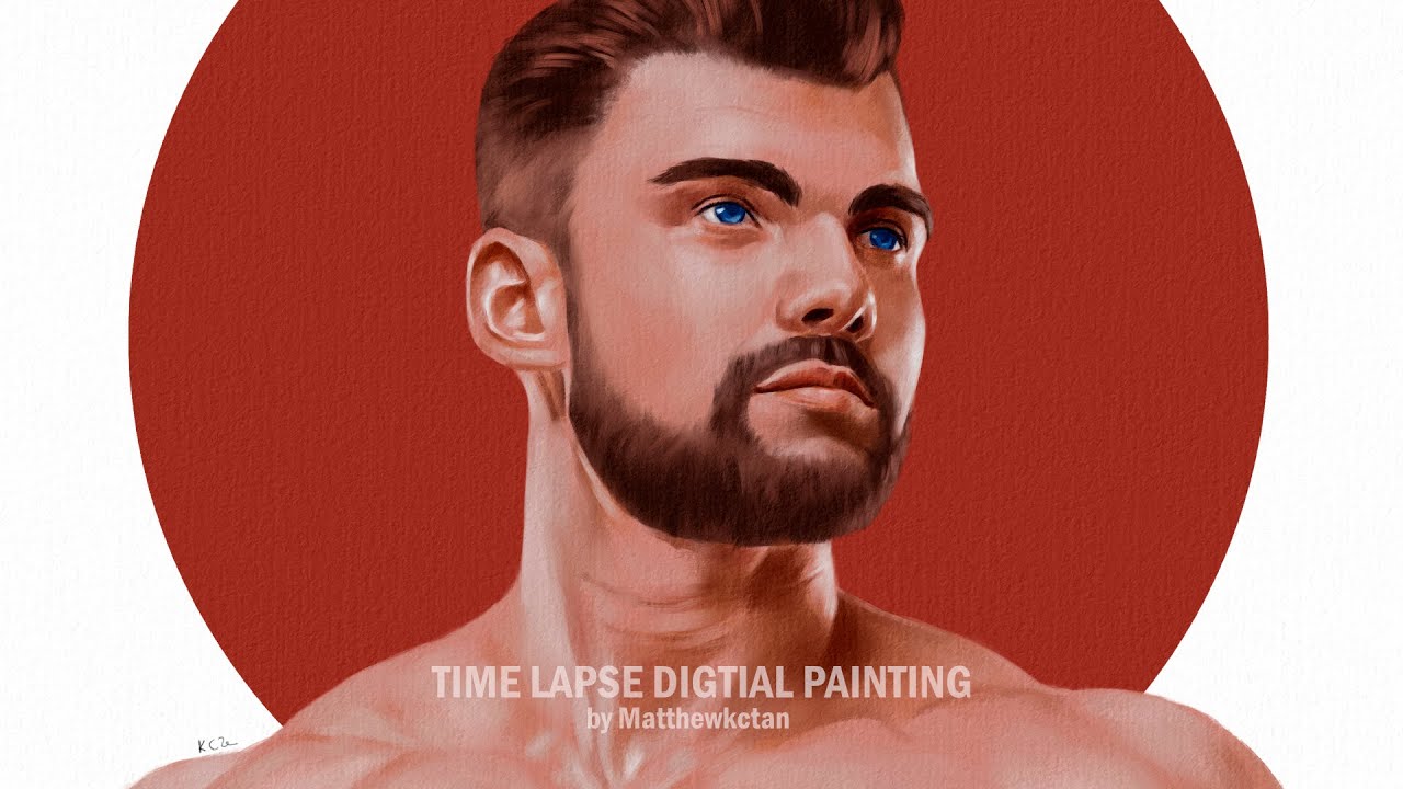 NFT collection time lapse digital painting blue eyes muscle man series ...