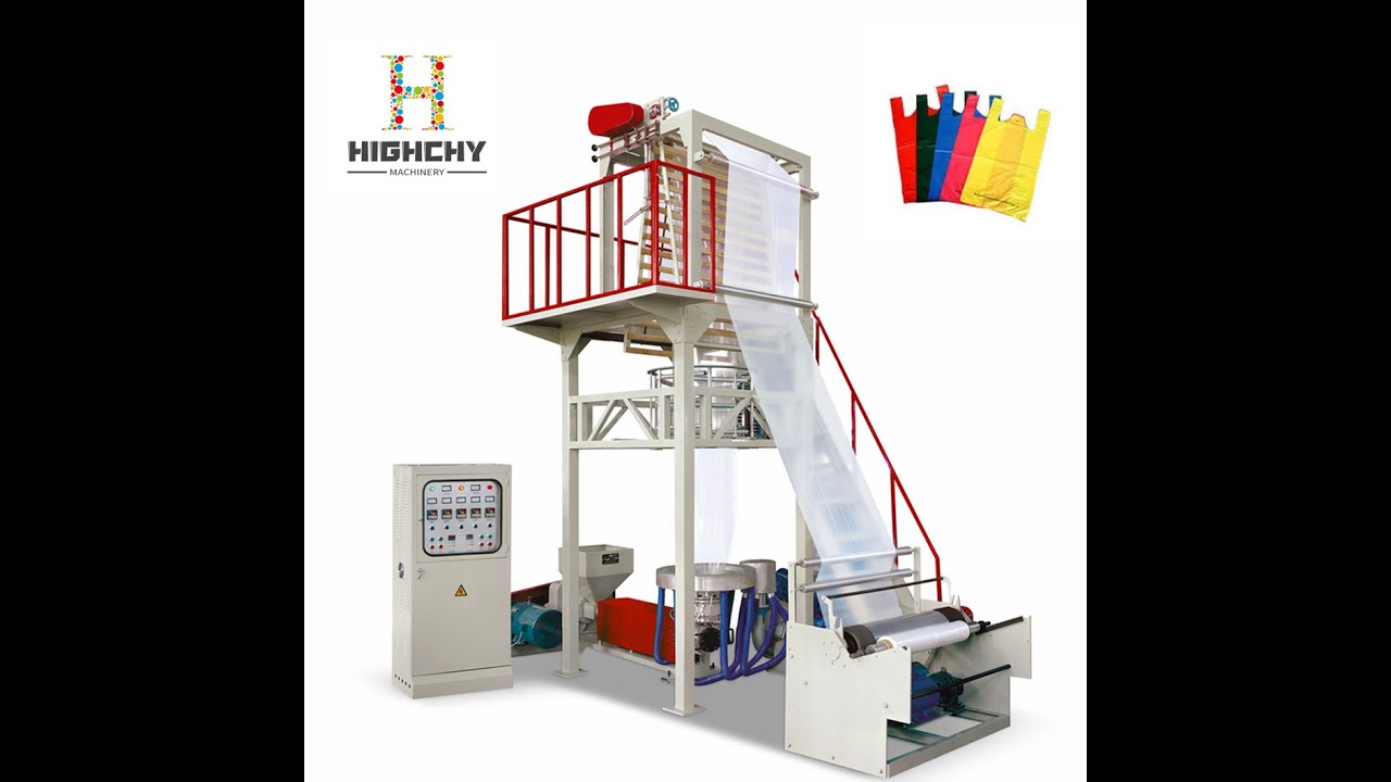 Shopping bag PE film blowing machine for sale! - YouTube