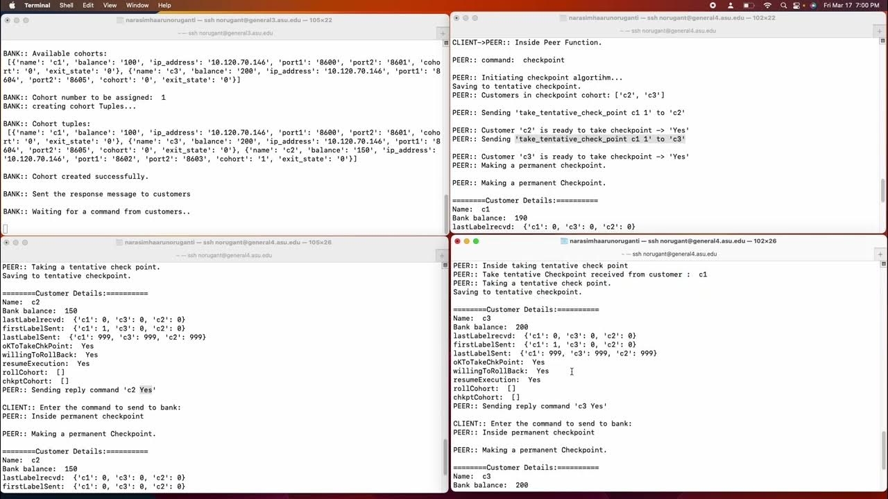 CSE 434 - Socket programming project - CHECKPOINT Application | Complete demonstration (Group ...