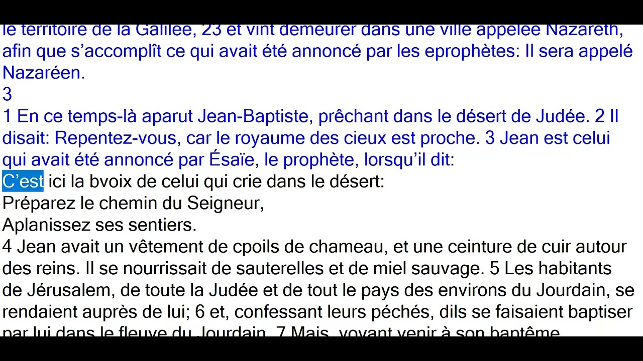 ÉVANGILE SELON MATTHIEU 1 - 28 - YouTube