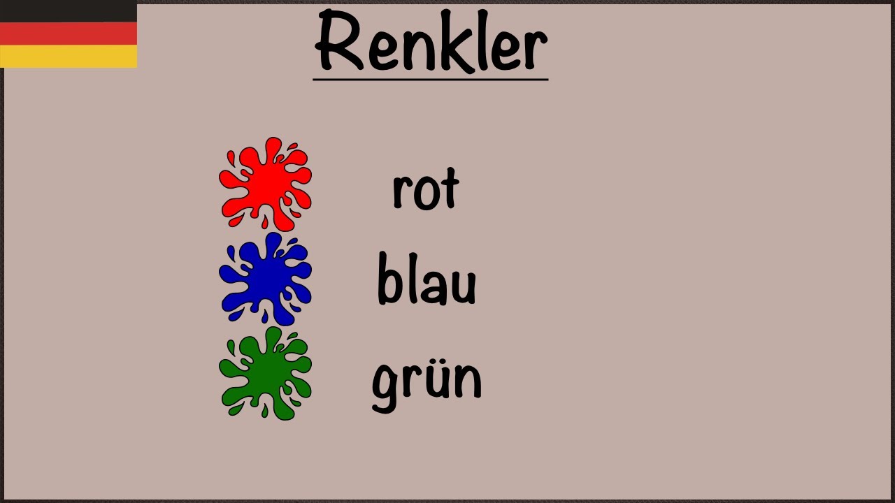 Almanca Renkler + Pratik - YouTube
