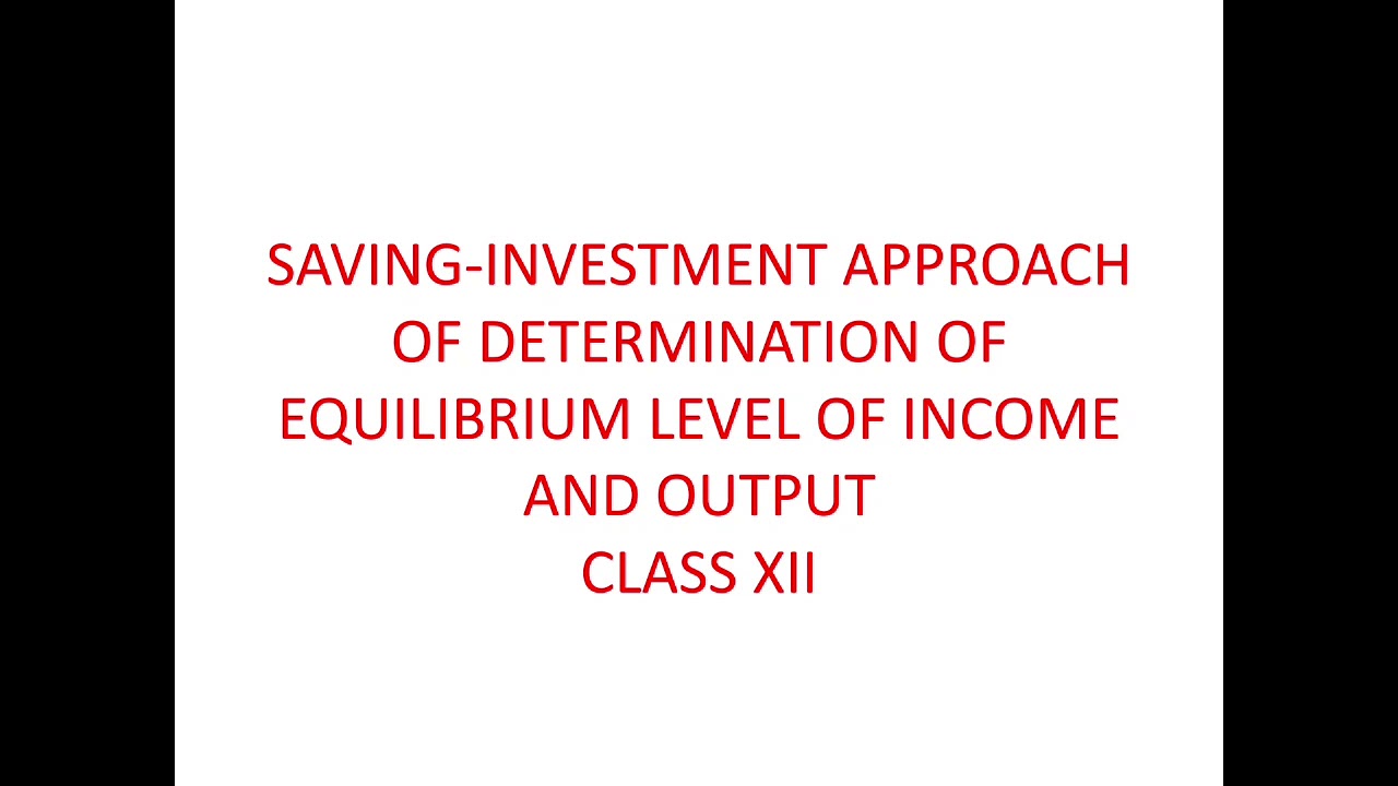 Saving-Investment Approach - YouTube
