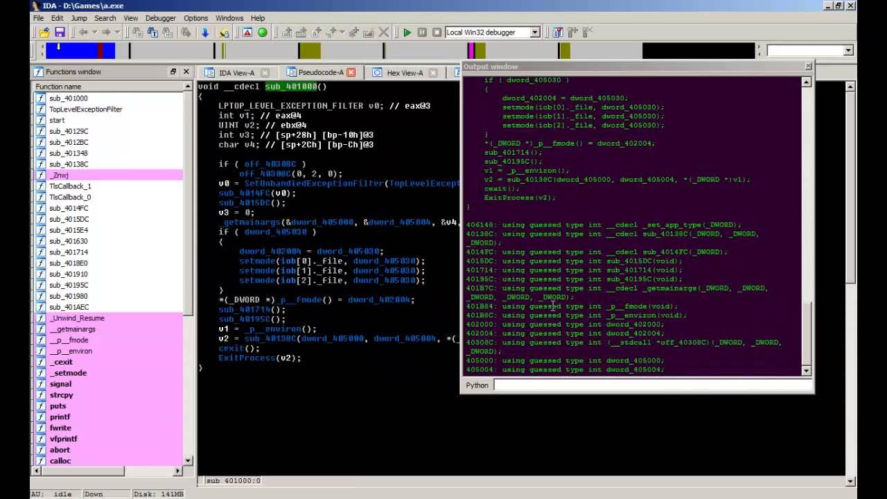 Demo Hexrays Python in IDA Pro 6.1 & Python 27 - YouTube