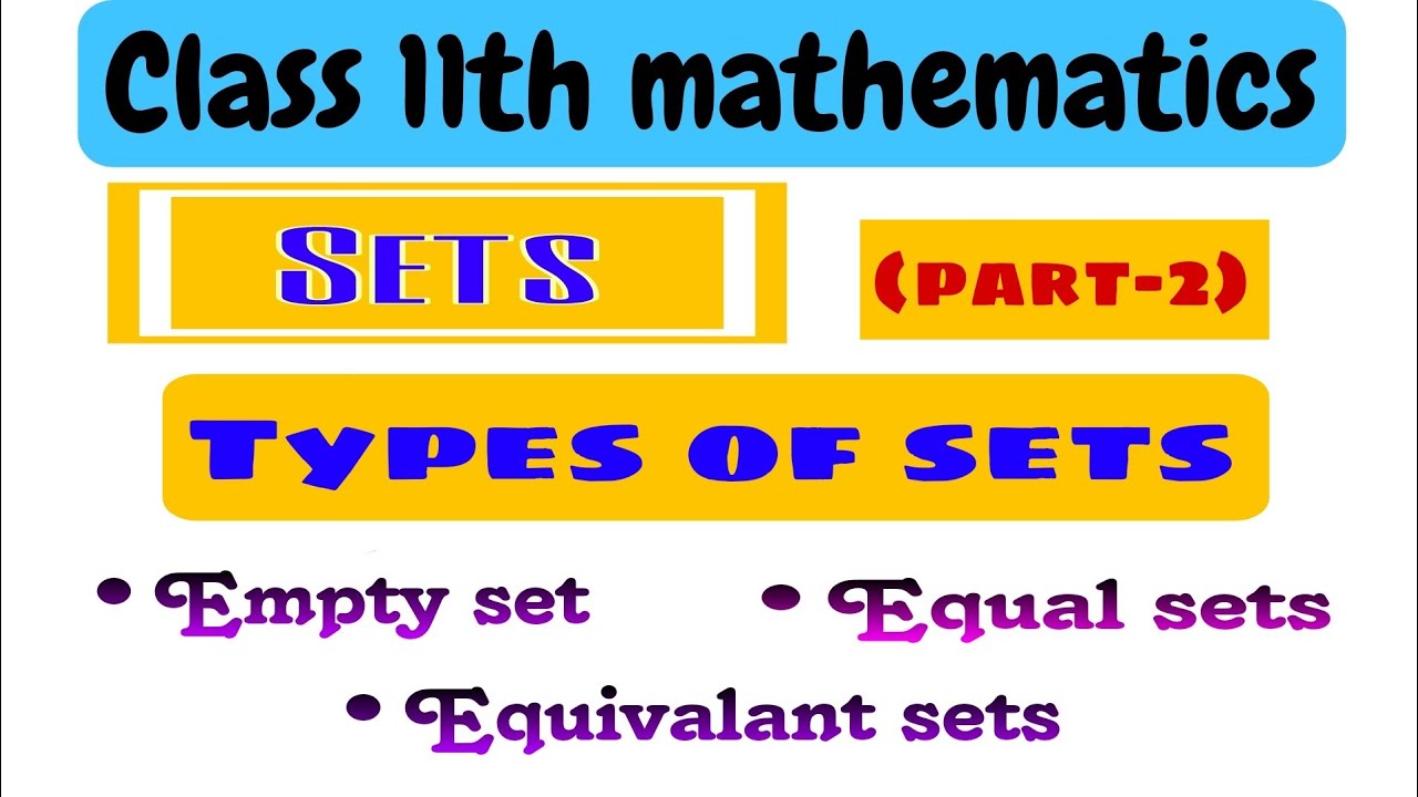 Types of sets|Empty set, Equal sets and equivalent sets.|@vmatics444 ...