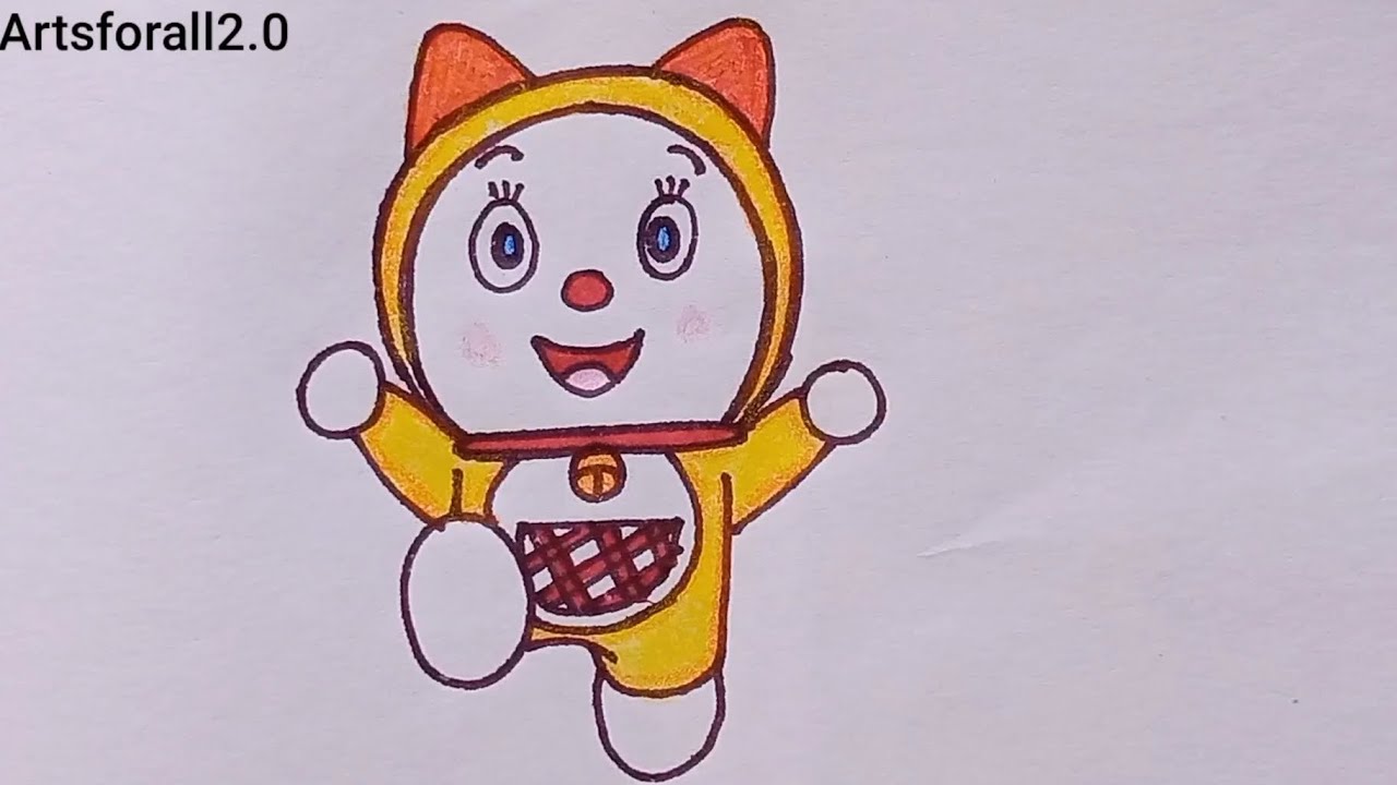 how to draw dorami drawing step by step #cartoondrawing #doramidrawing ...