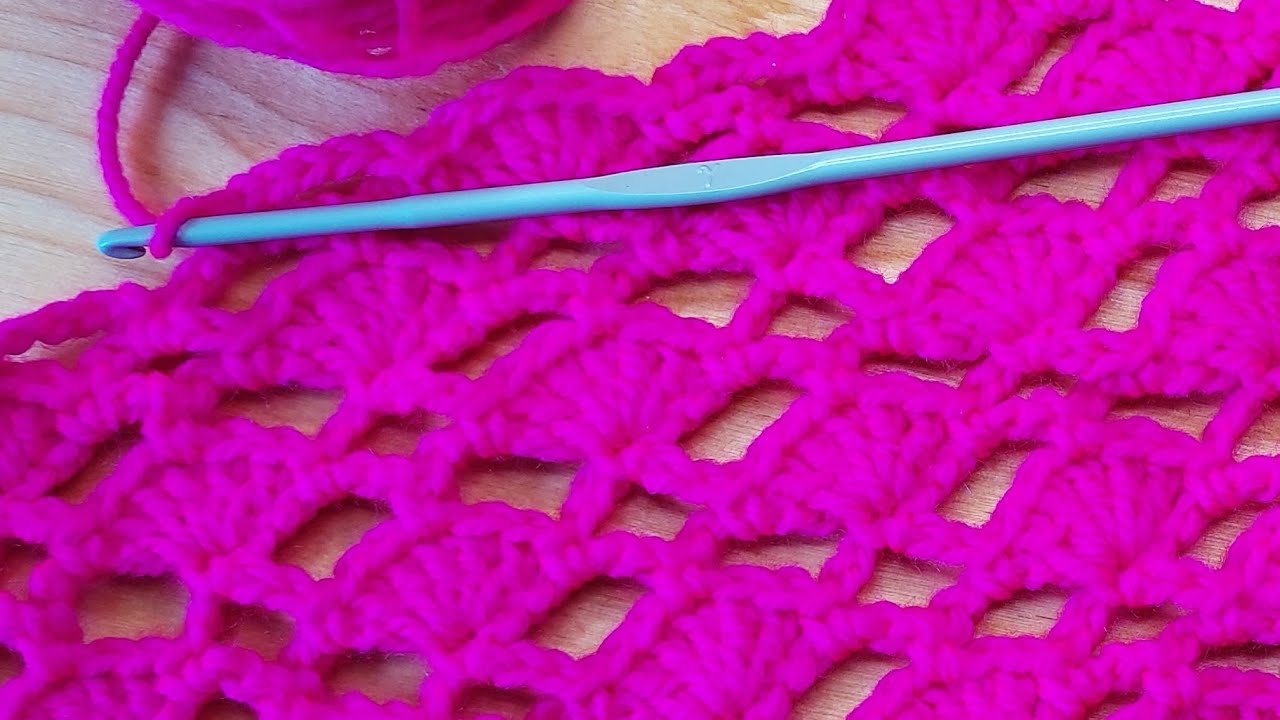 Openwork simple crochet pattern of 4 rows/ SUPER EASY Pattern Crochet - YouTube