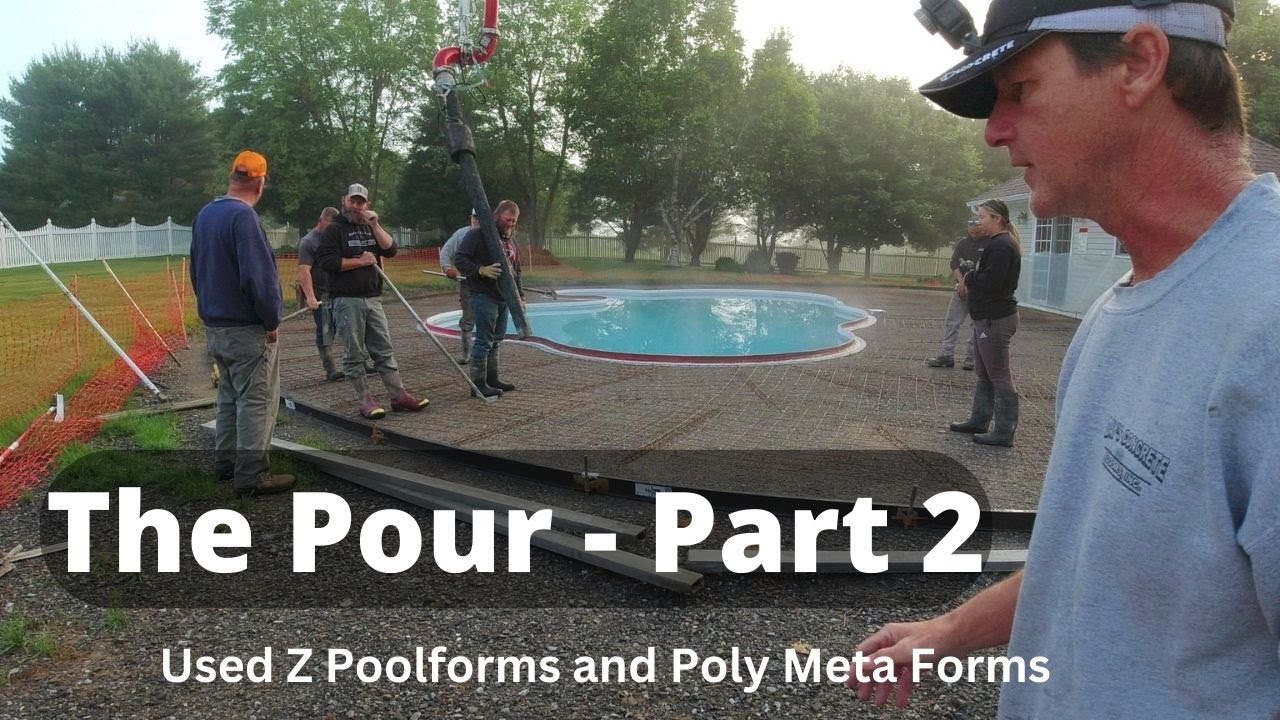 Huge Stamped Pool Deck Poured and Stamped using Flexible Forms | Part 2 - YouTube