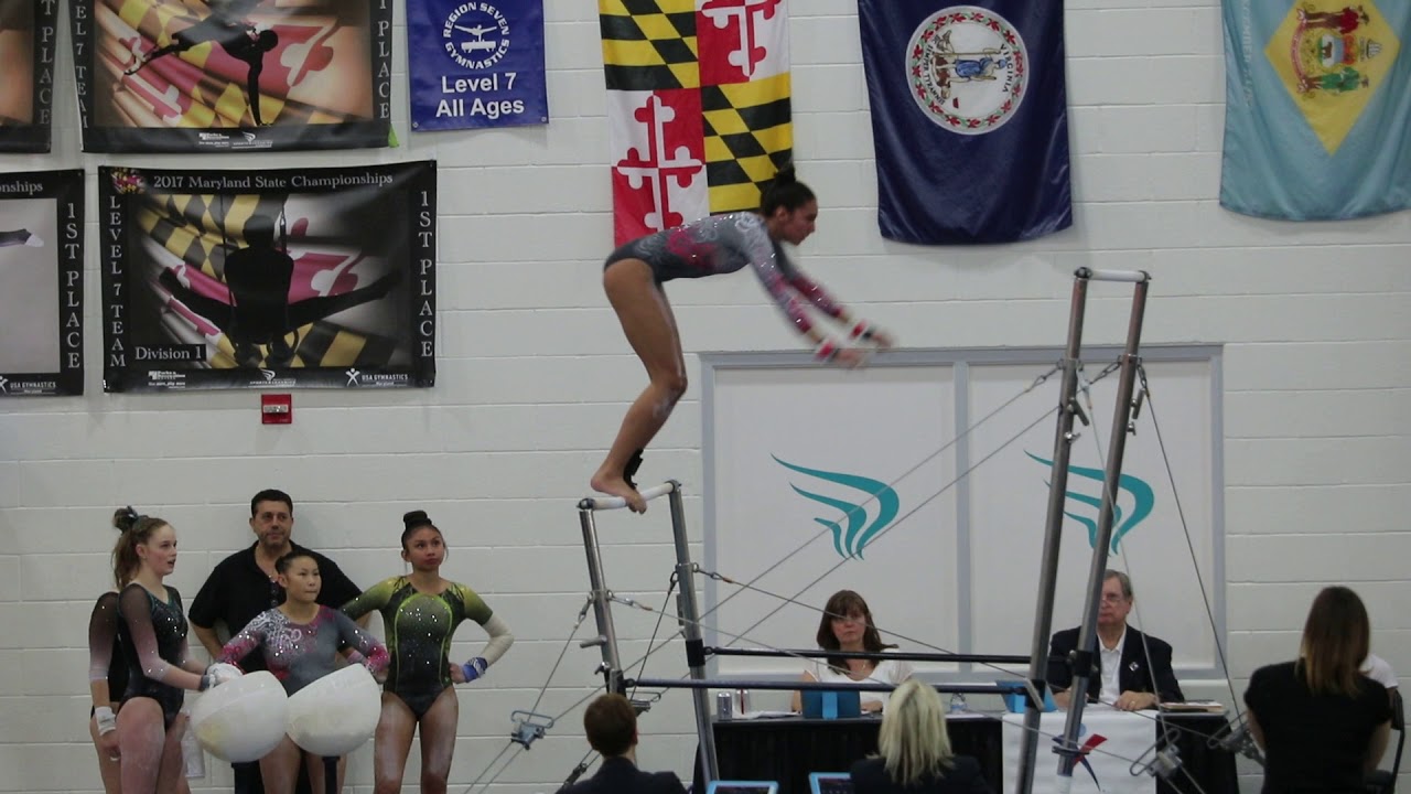 Nicole Meza Region 7 Level 9 Championships - Bars 9.550 1st Place - YouTube