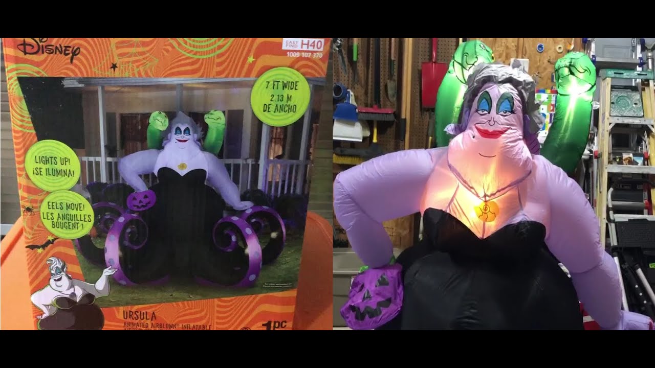 Inflating Disney Ursula 7 foot tall Halloween inflatable - YouTube