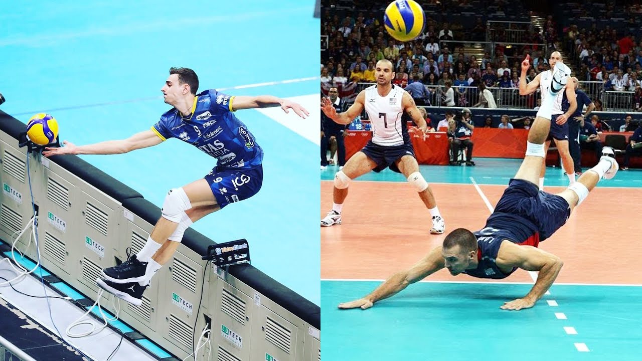 Acrobatic Volleyball Saves - YouTube