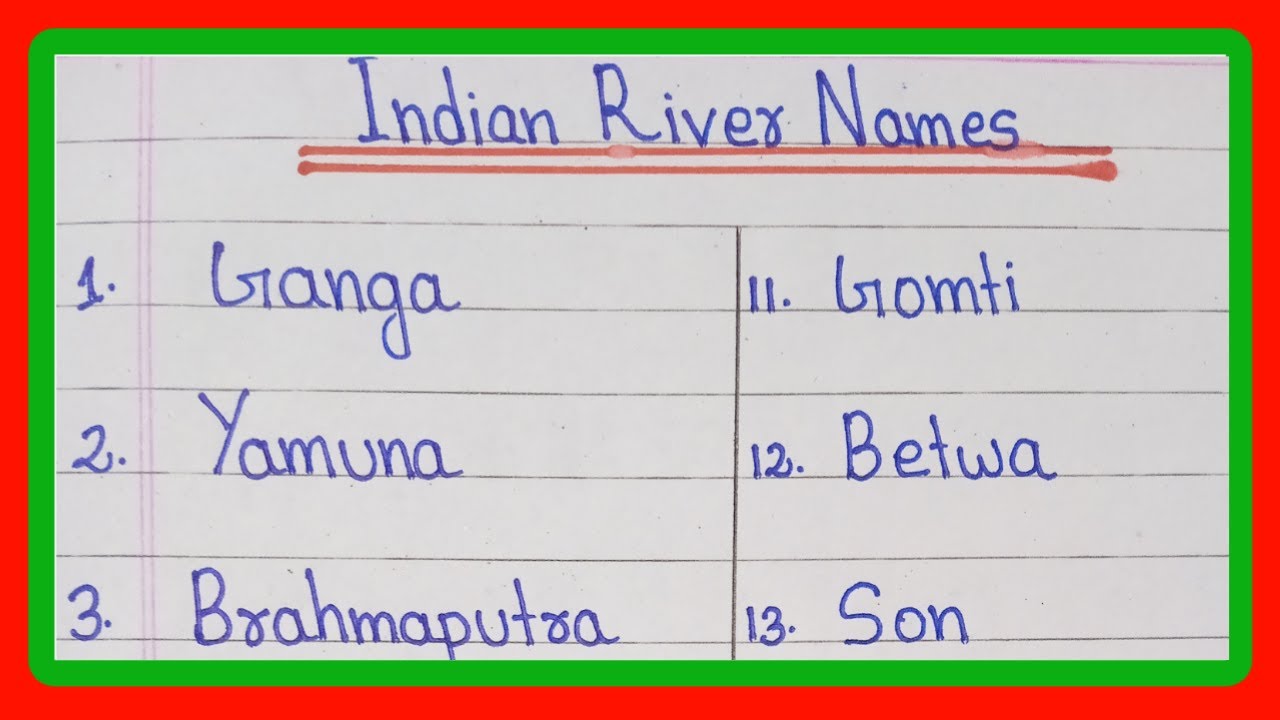 15 Rivers Name in English | 15 Rivers Name of India | 15 Major Rivers ...