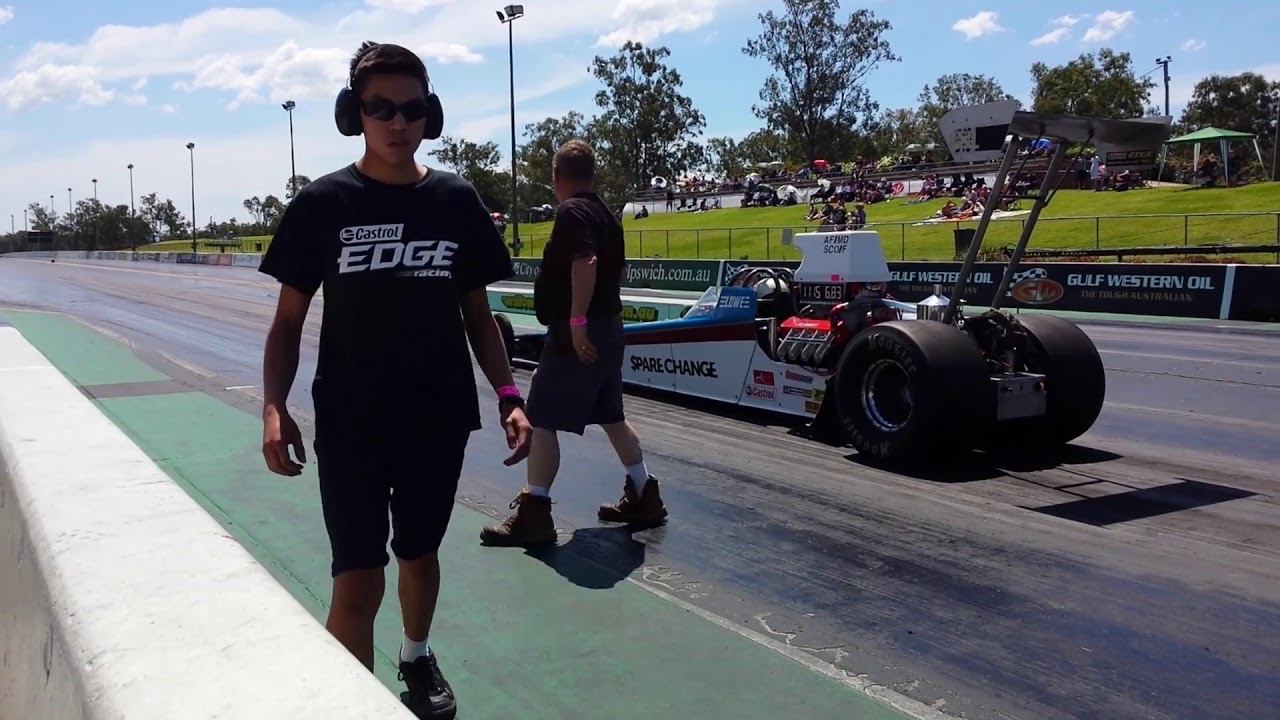 Ken Lowe Injected Nitro BBC-Powerglide first run on E6 - YouTube