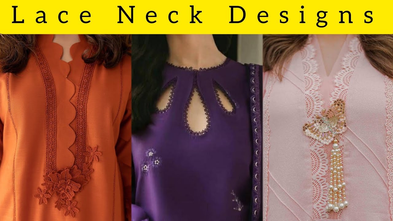 15+ Latest lace Neck Designs 2024 | Lace Neck Designs |لیس والی گلے ...