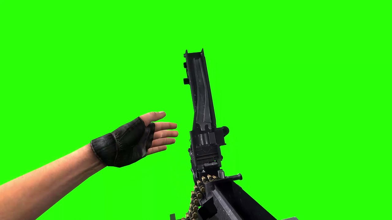 M9K - M249 LMG Machine Gun in First Person [GREEN SCREEN] - YouTube