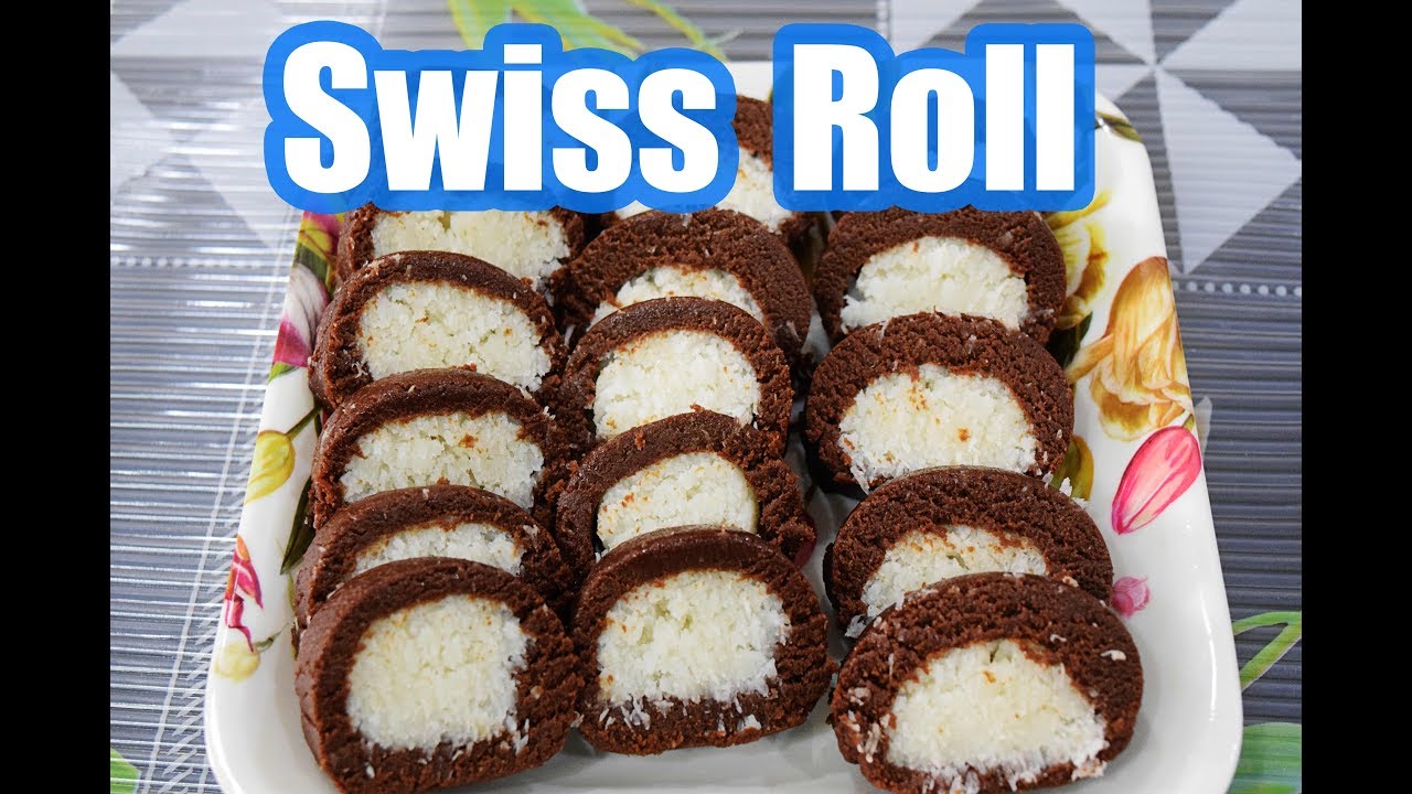 Swiss Roll | No bake eggless roller coaster | pinwheel cookie | Biskut ...