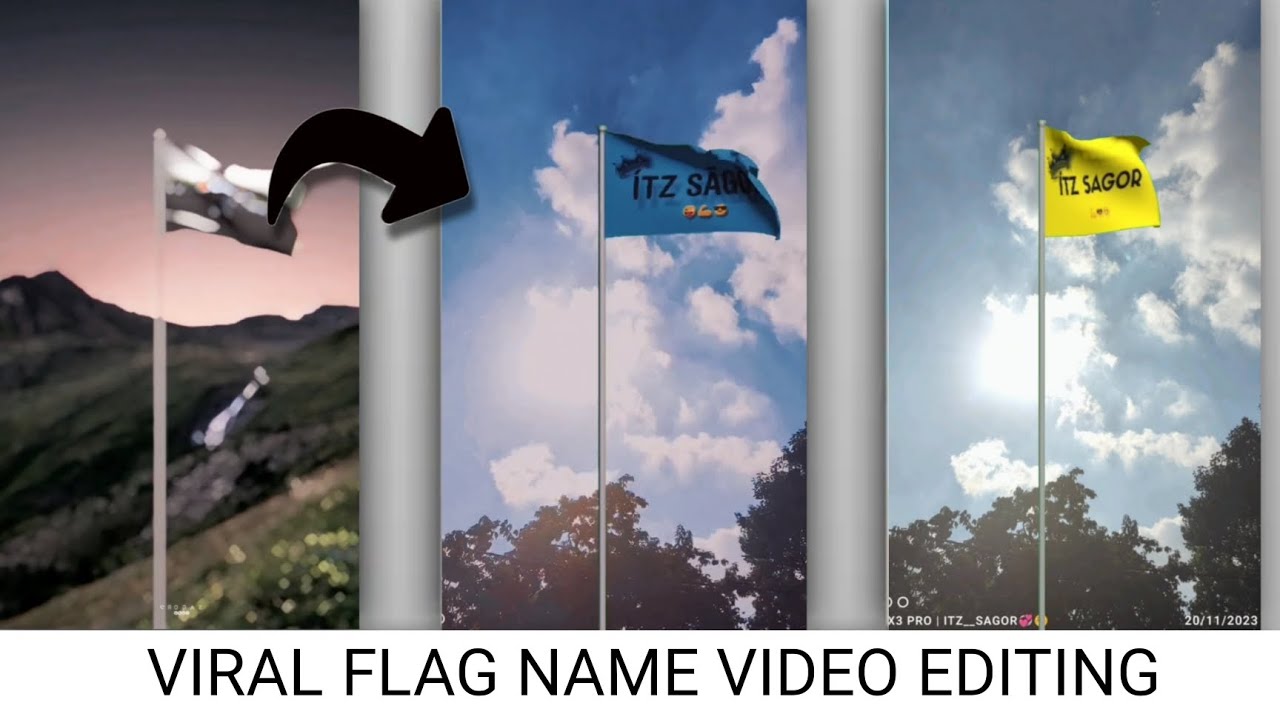 Flag Name Video Editing | Instagram Viral Flag Name Video Kaise ...
