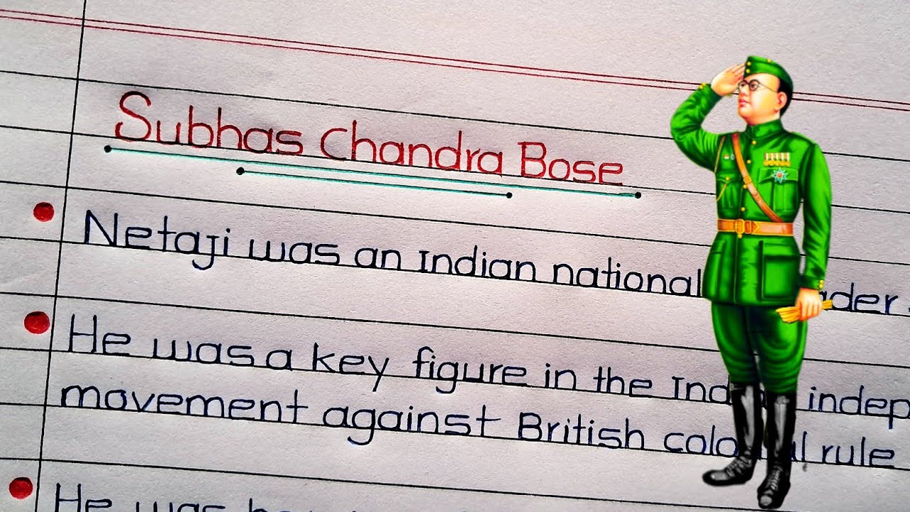 10/20 lines on Netaji Subash Chandra Bose || Subhash Chandra Bose ...